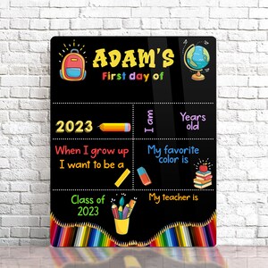 Personalized First Day of School Sign, First Day of School Board, Back ...