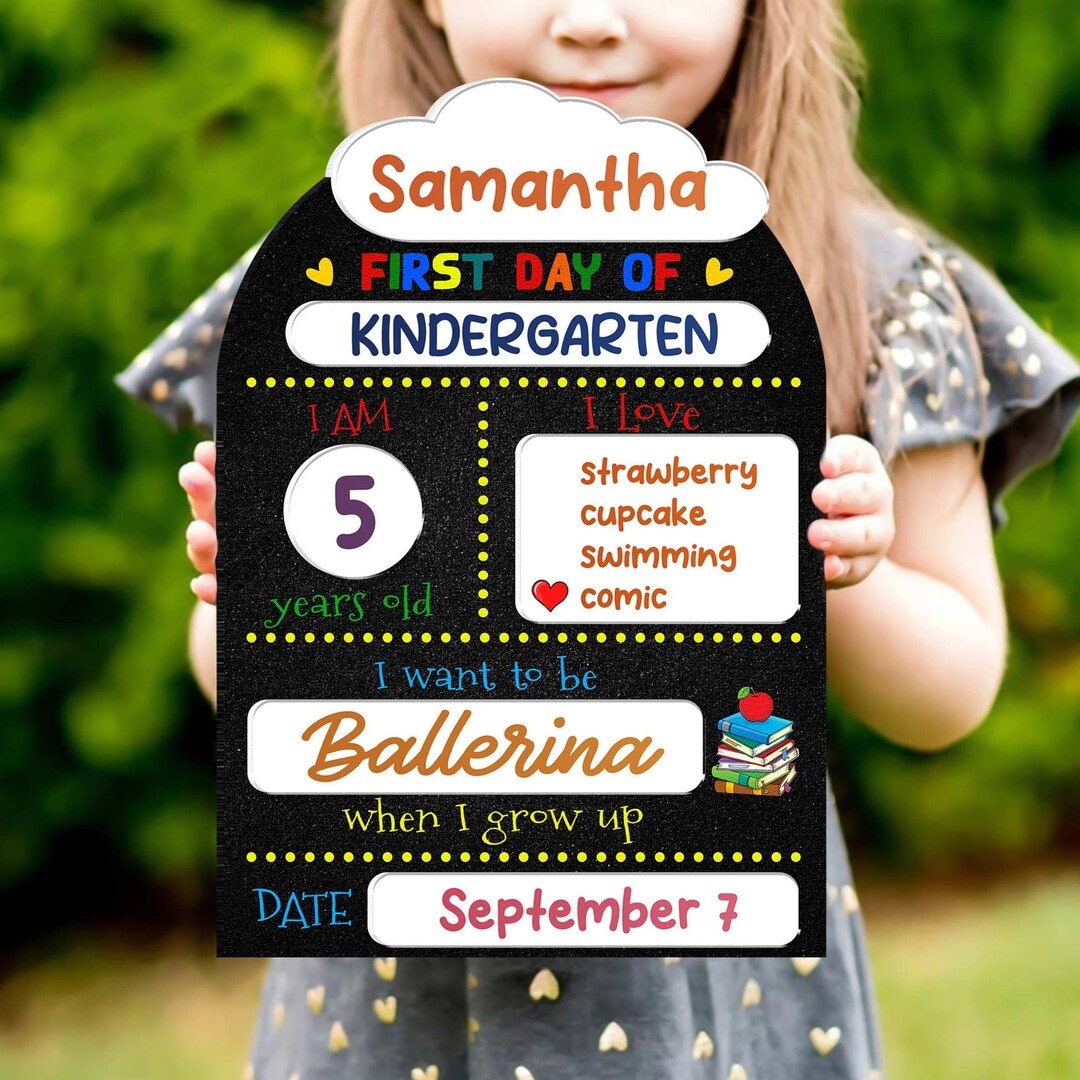 Personalized First Day of School Sign, First Day of School Board, Back ...