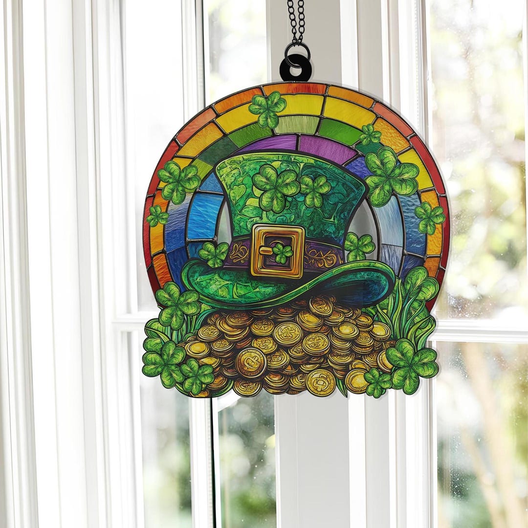 Shamrock Suncatcher Hanging, Shamrock Window Hanging, Shamrock Hangings ...