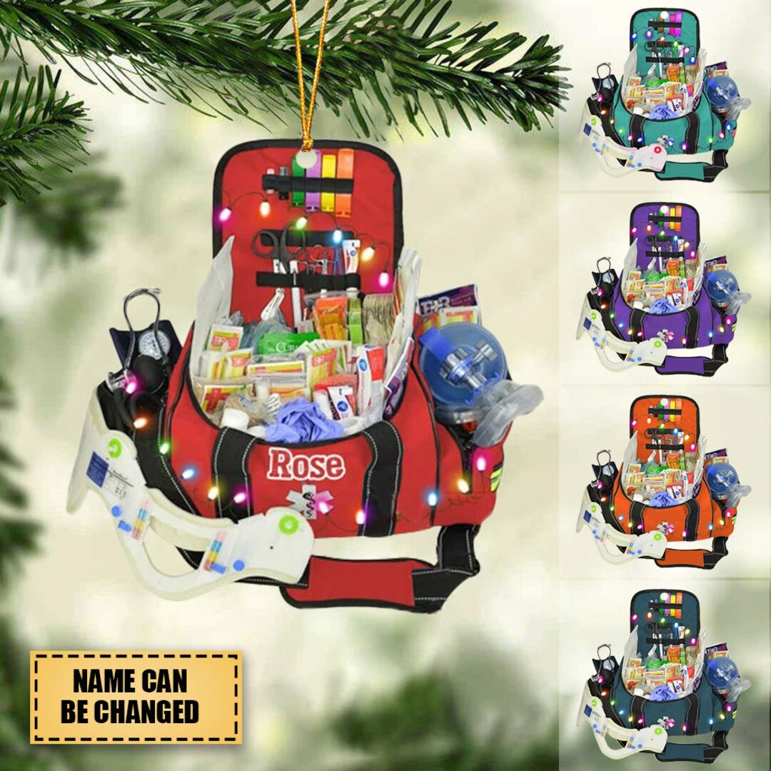 Personalized EMT Paramedic Bag Custom Shape Ornament Gift for Paramedic ...