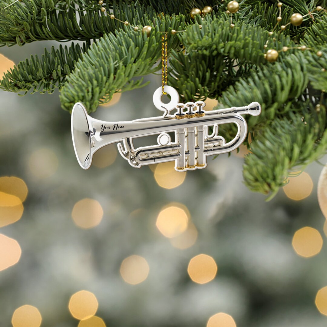 FREE GIFTBOX & CARD Personalized Trumpet Christmas Ornament- Trumpet ...