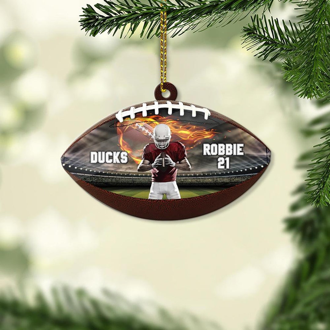 Personalized Football Player Christmas Ornament, Photos Player Football ...