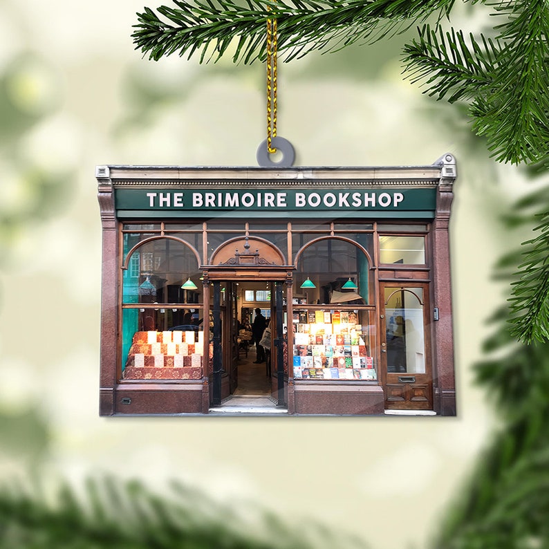 FREE GIFTBOX & CARD Personalized Bookstore Christmas Ornament ...