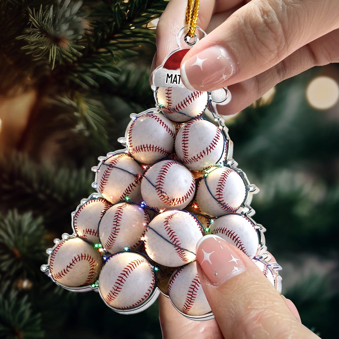 FREE GIFTBOX & CARD Personalized Baseball Christmas Ornament , Baseball ...