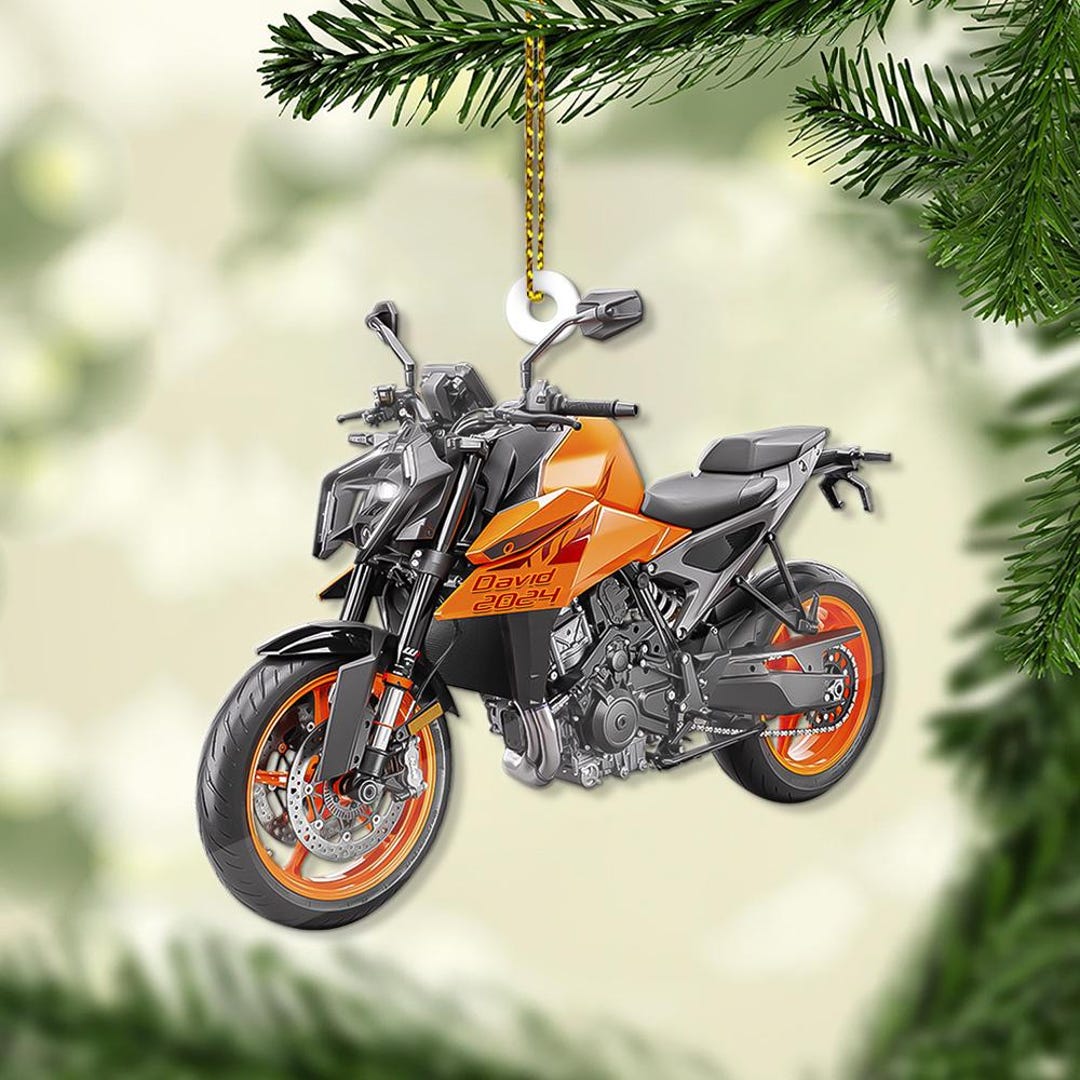 FREE GIFTBOX & CARD Personalized Motorcycle Christmas Tree Ornament ...
