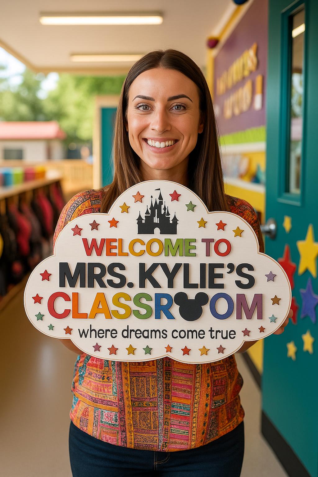 Personalized Disney Teacher Welcome Sign, Disney Class Wall Decor ...