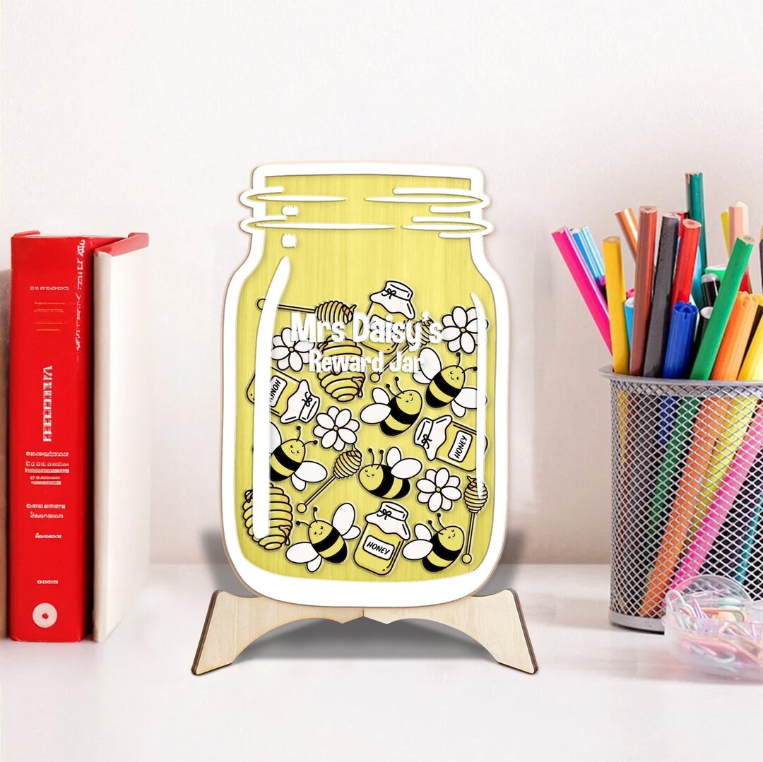 Personalized Honey Reward Jar With Bee Charm, Back to School Gift ...