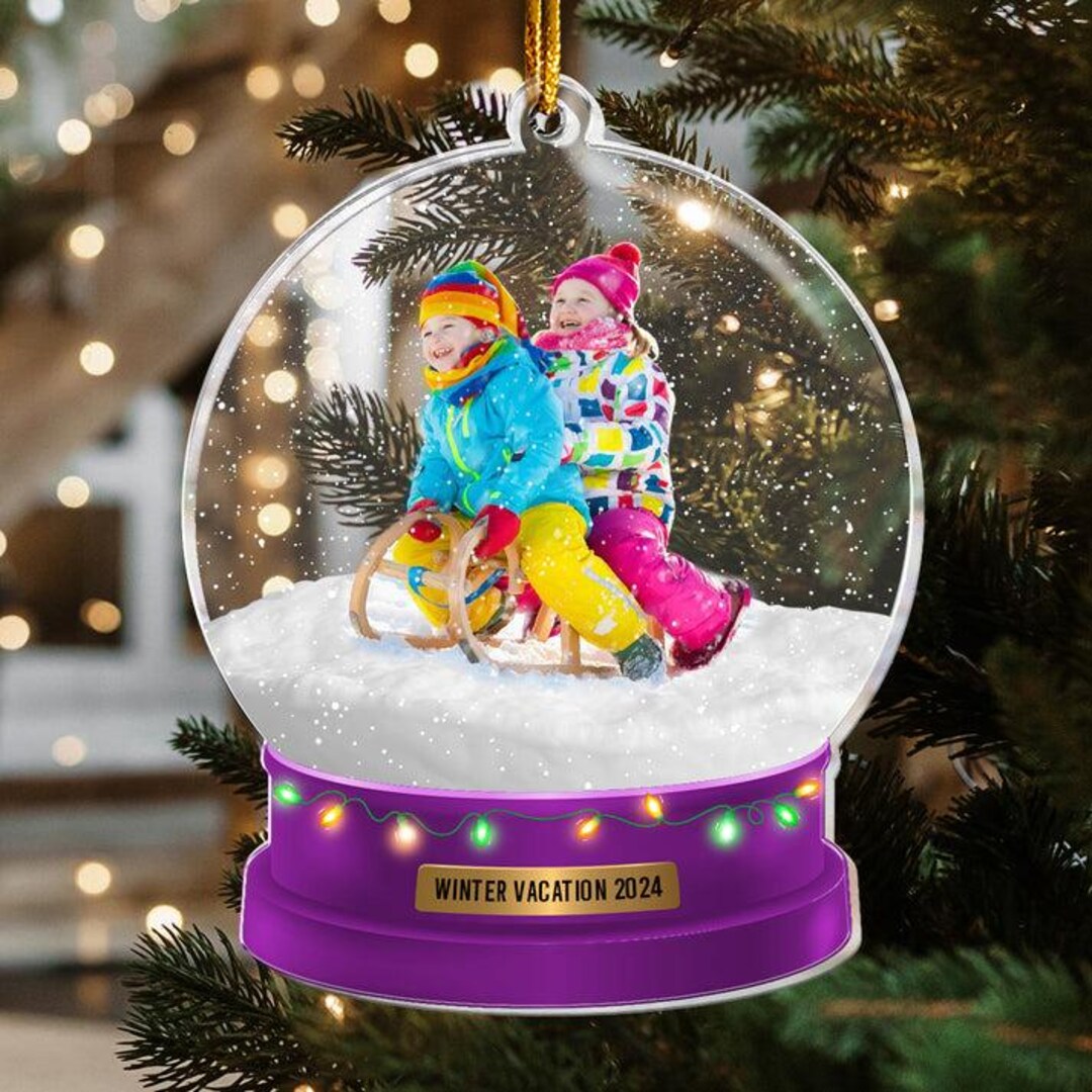 FREE GIFTBOX & CARD Personalized Photo Snowball Christmas Ornament ...