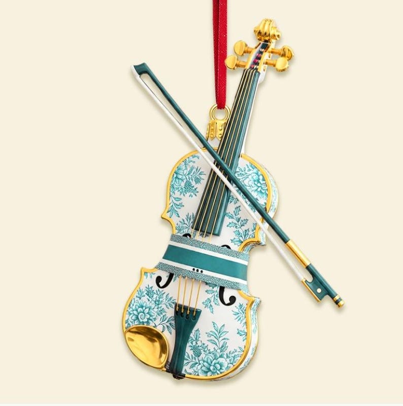 FREE GIFTBOX & CARD Personalized Violin Toile De Jouy Christmas ...