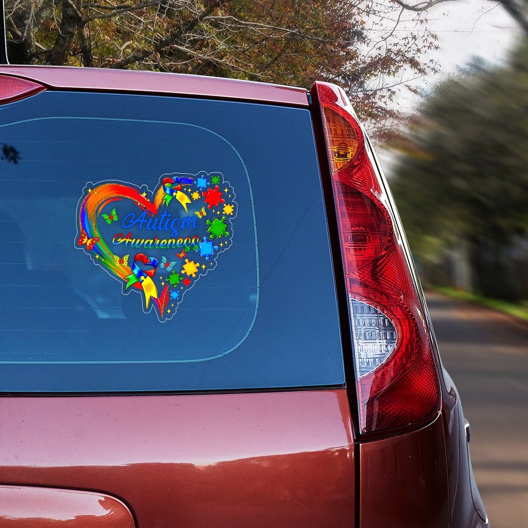 Autism Awareness Heart Decal for Truck Window Car Accessories 3D ...