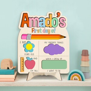 Personalized First Day of School Sign, First Day of School Board, Back ...