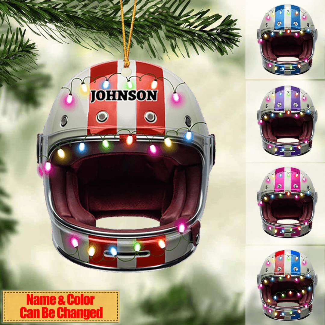 Personalized Racing Helmet Christmas Ornament 2023, Racing Helmet ...