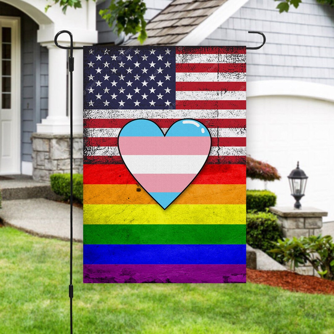 Personalized LGBT Garden/house Flag, American LGBTQ Flag, Transgender ...