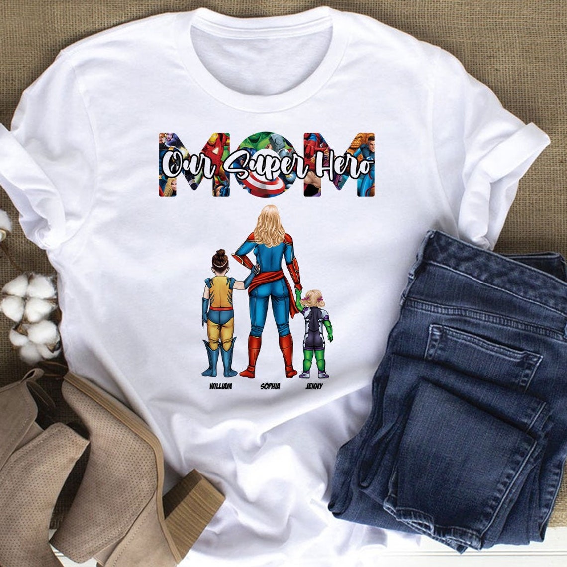 Personalized Superhero Mom Shirt, Mother's Day Shirt, Best Mom Ever ...