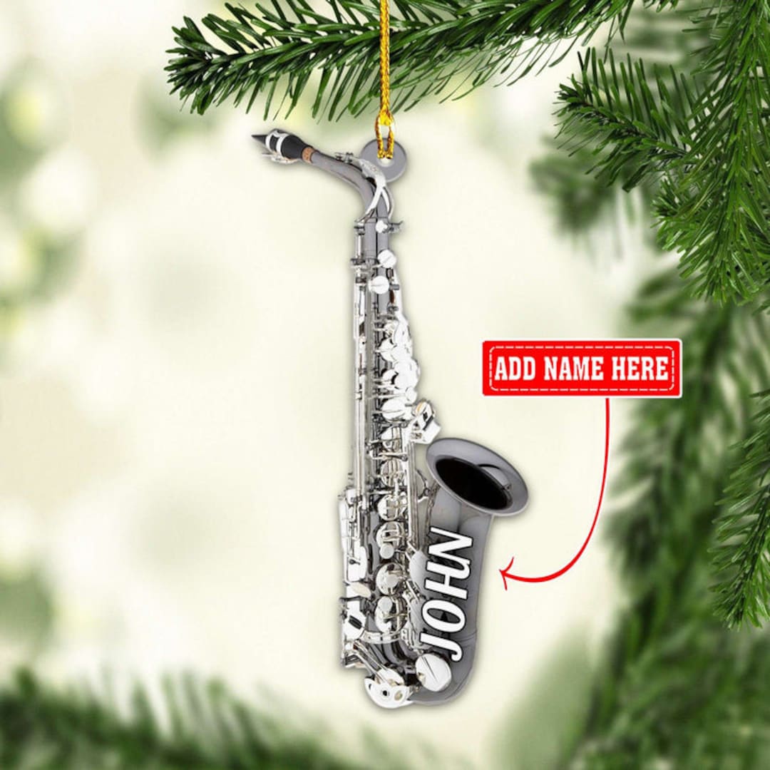 Personalized Saxophone Christmas Ornament 2023, Saxophone Keepsake ...