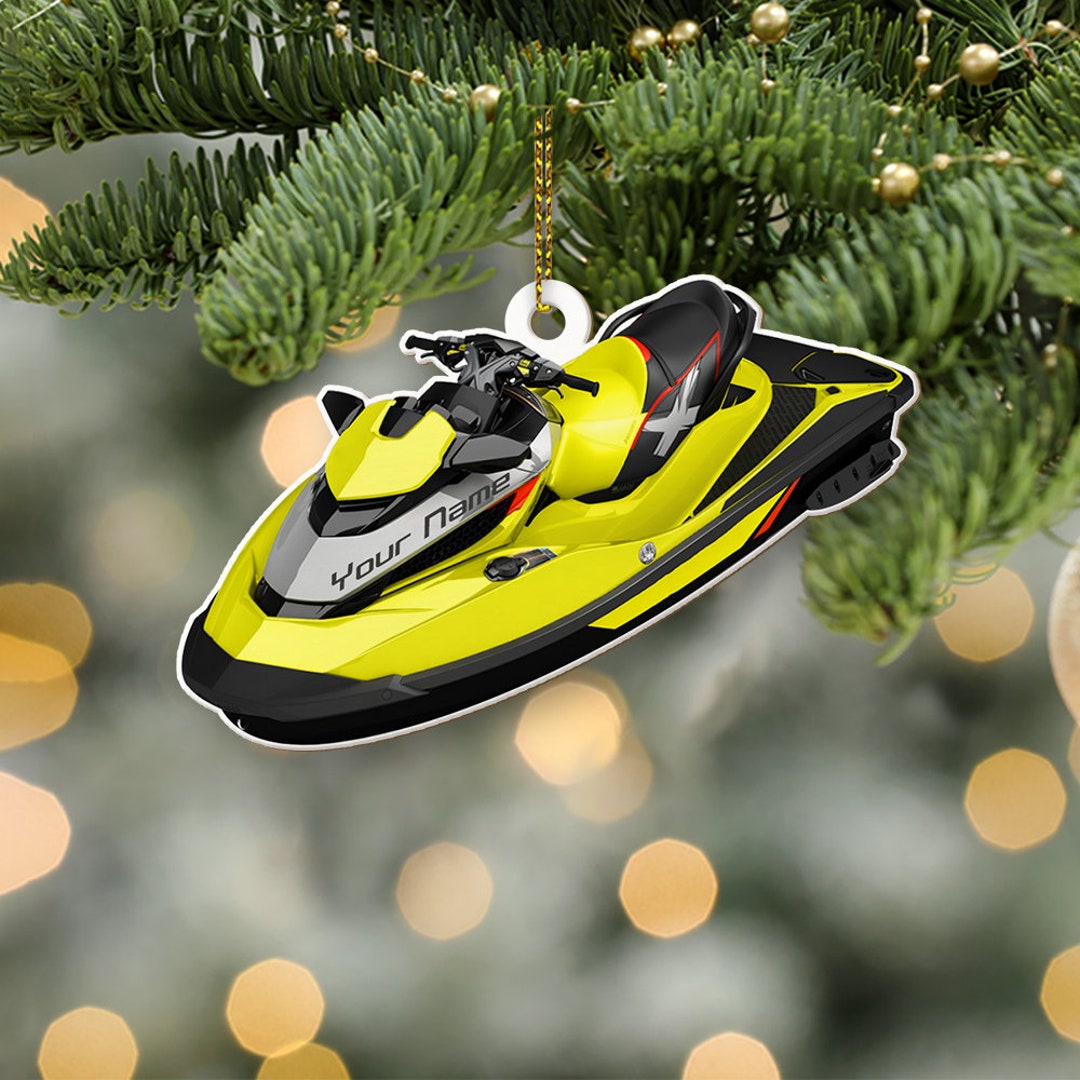 Personalized Jet Ski Christmas Tree Ornament, Speed Boat Ornaments,jet ...