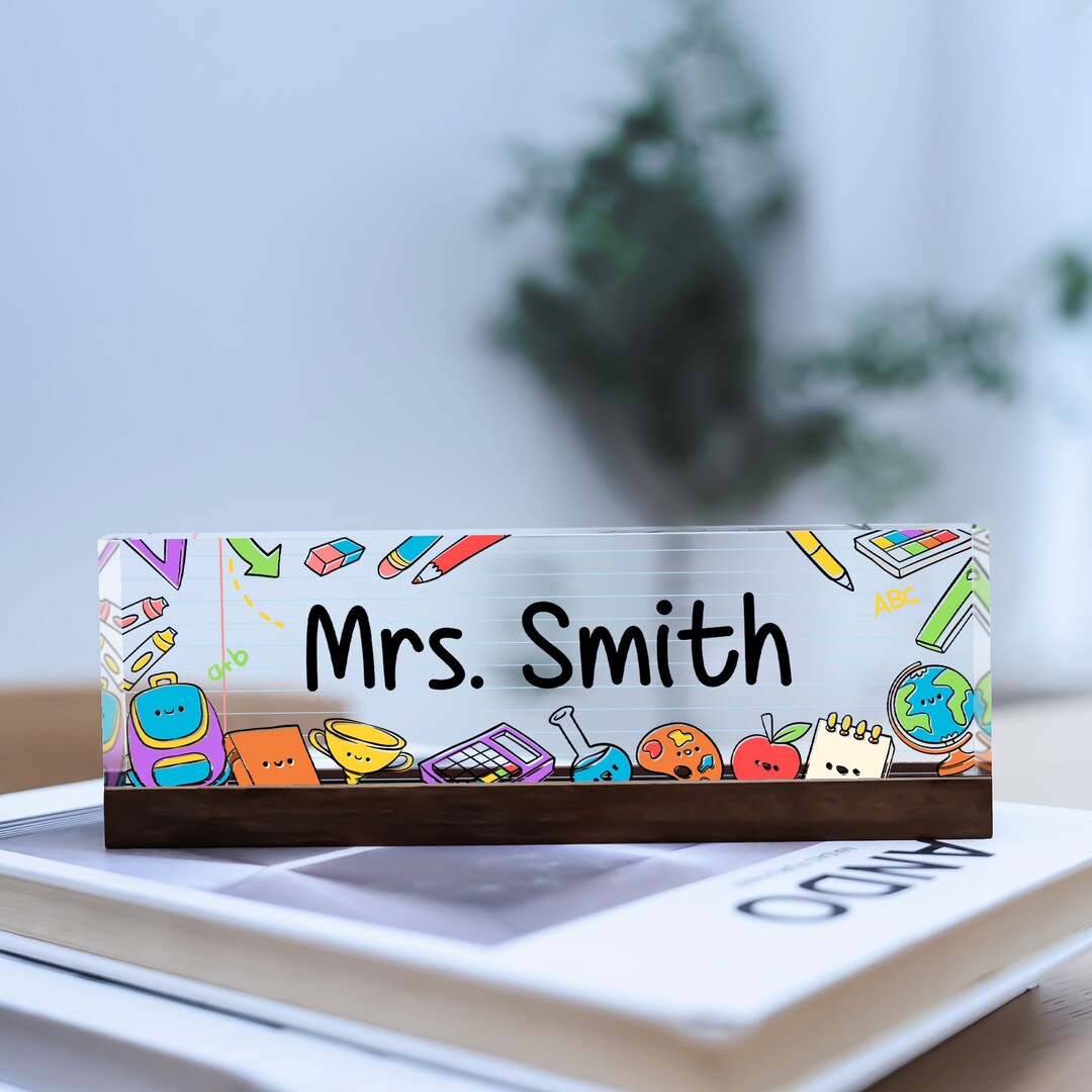 Personalized Teacher Desk Name Plate, Classroom Decor, Teacher ...