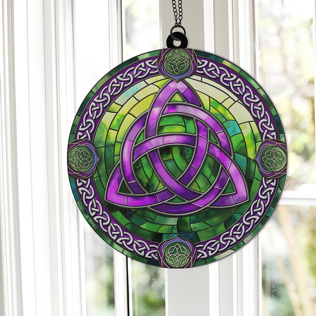 Celtic Knot Suncatcher Hanging, Trinity Knot Window Hanging, Irish Knot ...