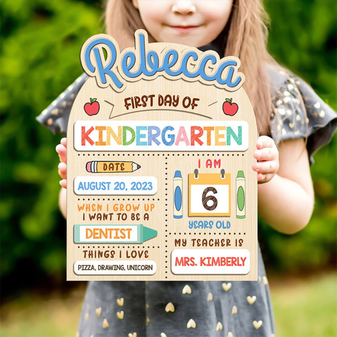 Personalized First Day of School Sign, First Day of School Board, Back ...