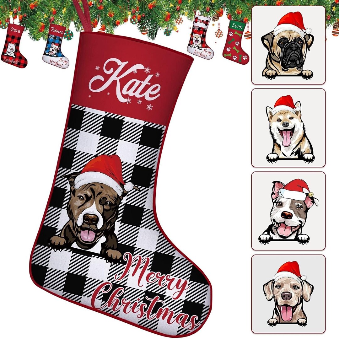 Personalized Dogs Stockings Christmas, Dogs Pet Stockings With Name ...