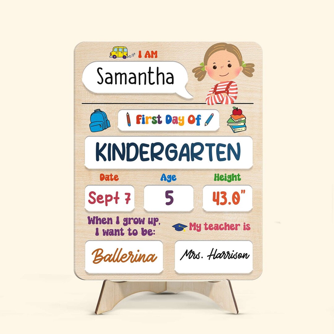 Personalized First Day of School Sign, First Day of School Board, Back ...