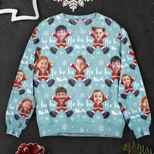 Personalized Face Christmas Ugly Sweater, Family Santa Claus Photo Ugly ...