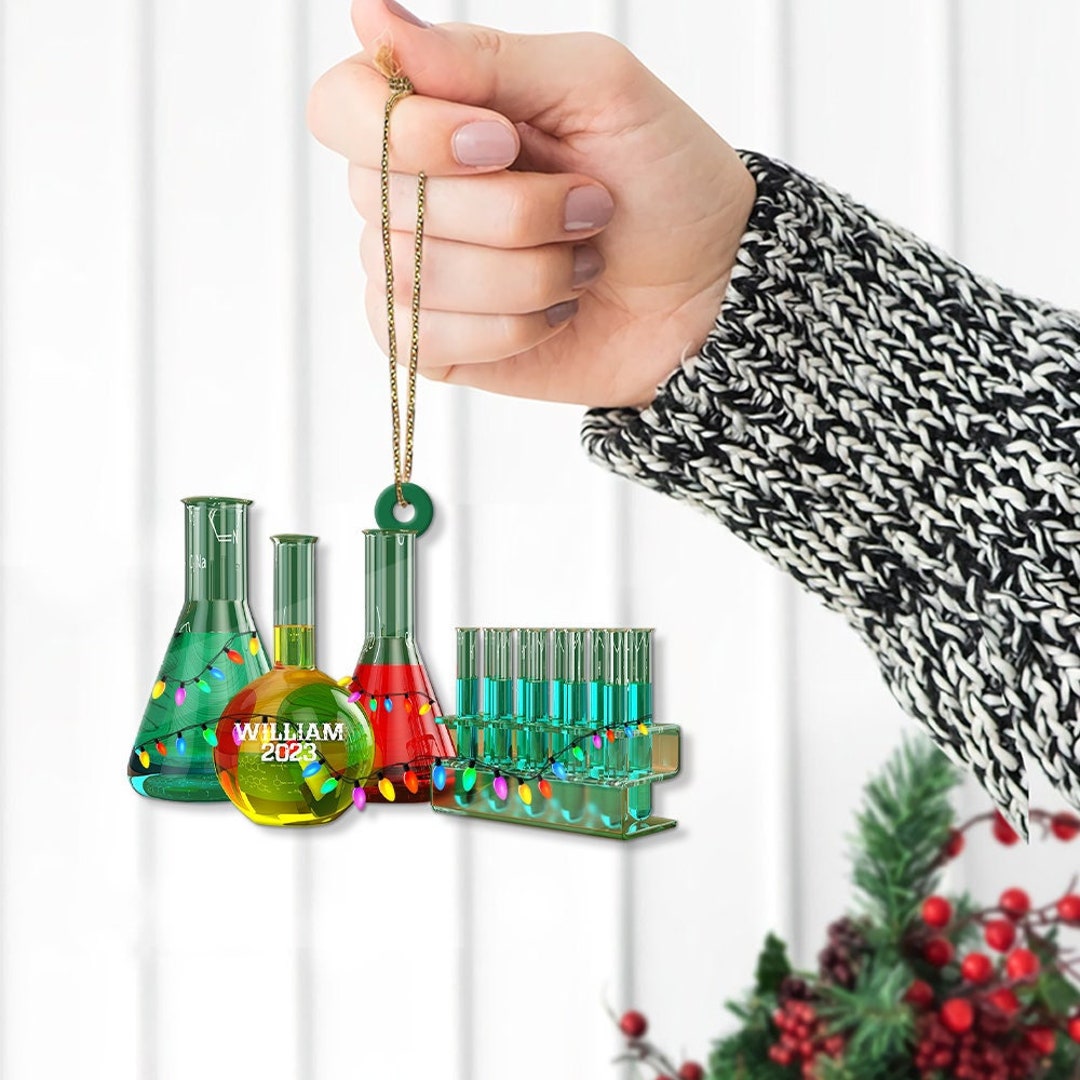 Personalized Glass Chemistry Christmas Ornament , Glass Chemistry ...