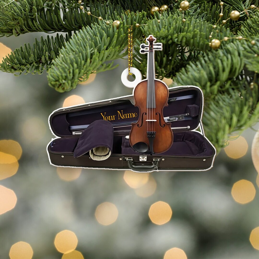 FREE GIFTBOX & CARD Personalized Violin Christmas Ornament , Violin ...