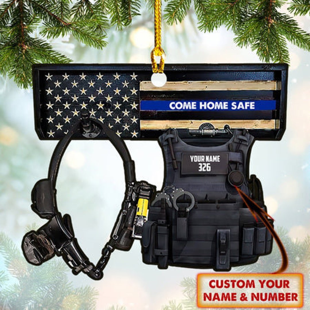 Personalized Police Christmas Ornament, Police Come Home Safe Shaped ...