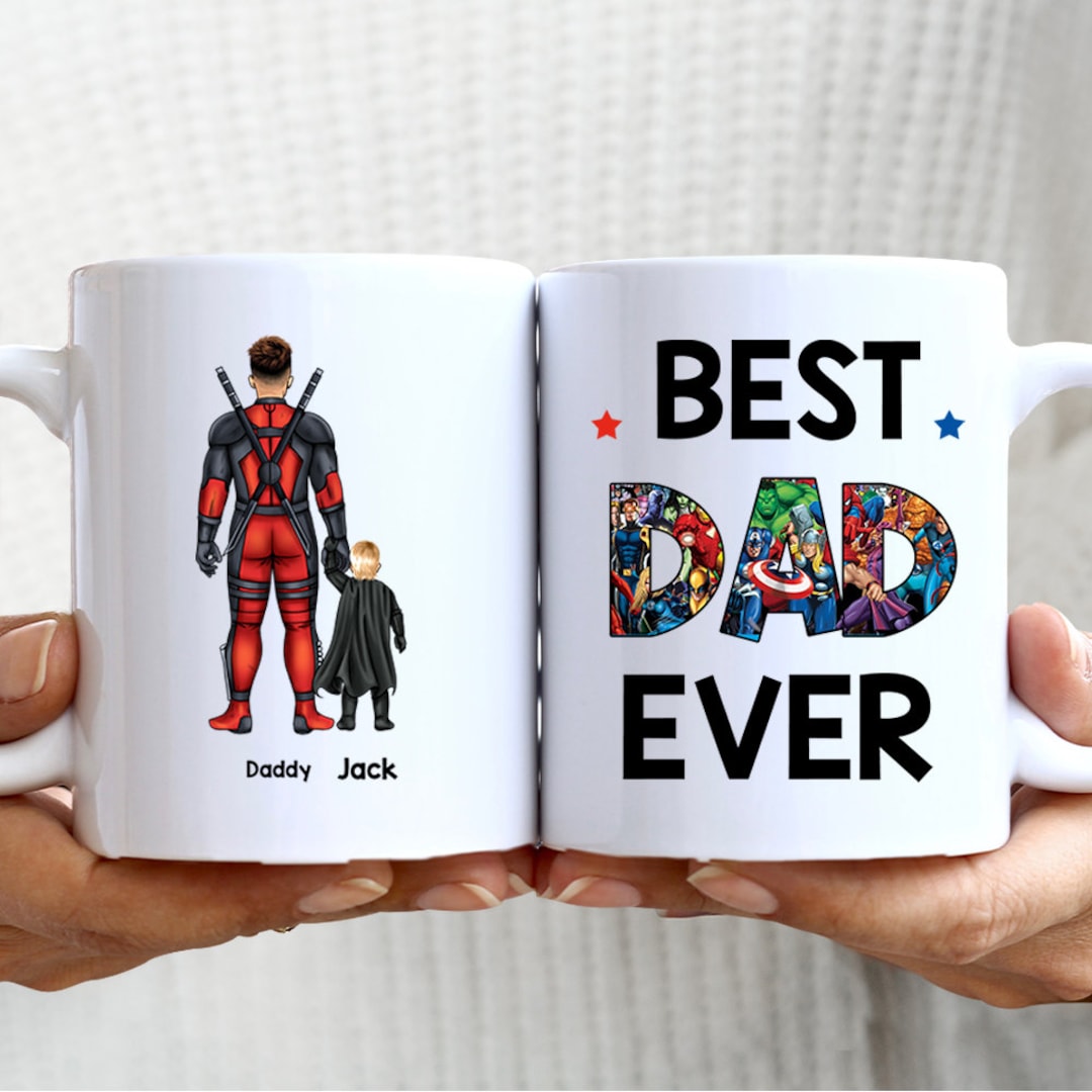 Personalized Superhero Dad Mug, Father's Day Mug, Best Dad Ever Mug ...