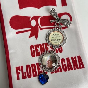 Personalized Memorial Graduation Photo Brooch Pin - Grad Gown Memorial Pin, Graduation Photo ...