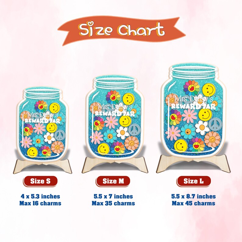 Personalized Flowers Reward Jar, Back to School Gift, Magnetic Reward ...