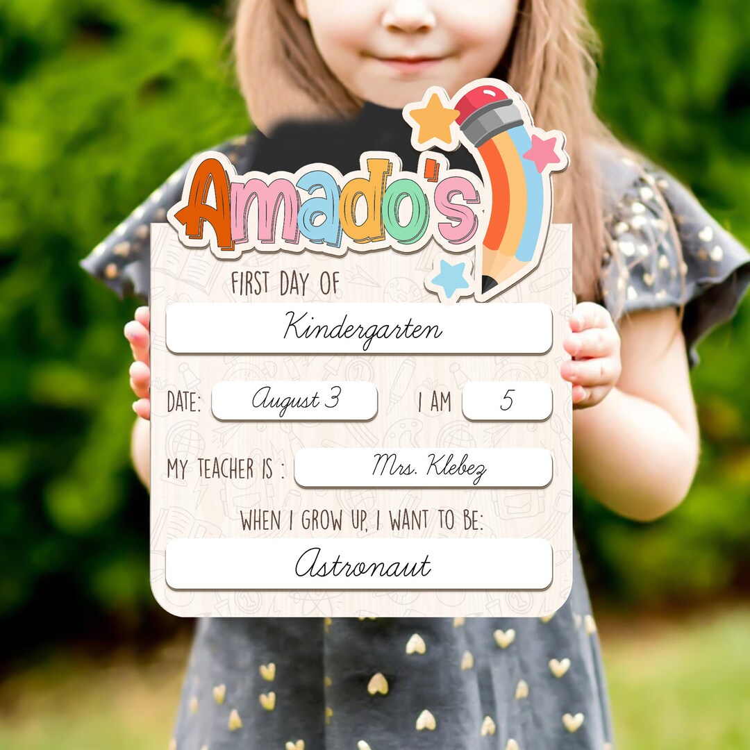 Personalized First Day of School Sign, First Day of School Board, Back ...