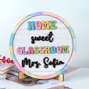 Personalized Teacher Sign, Classroom Door Hanger, Teachers Appreciation ...