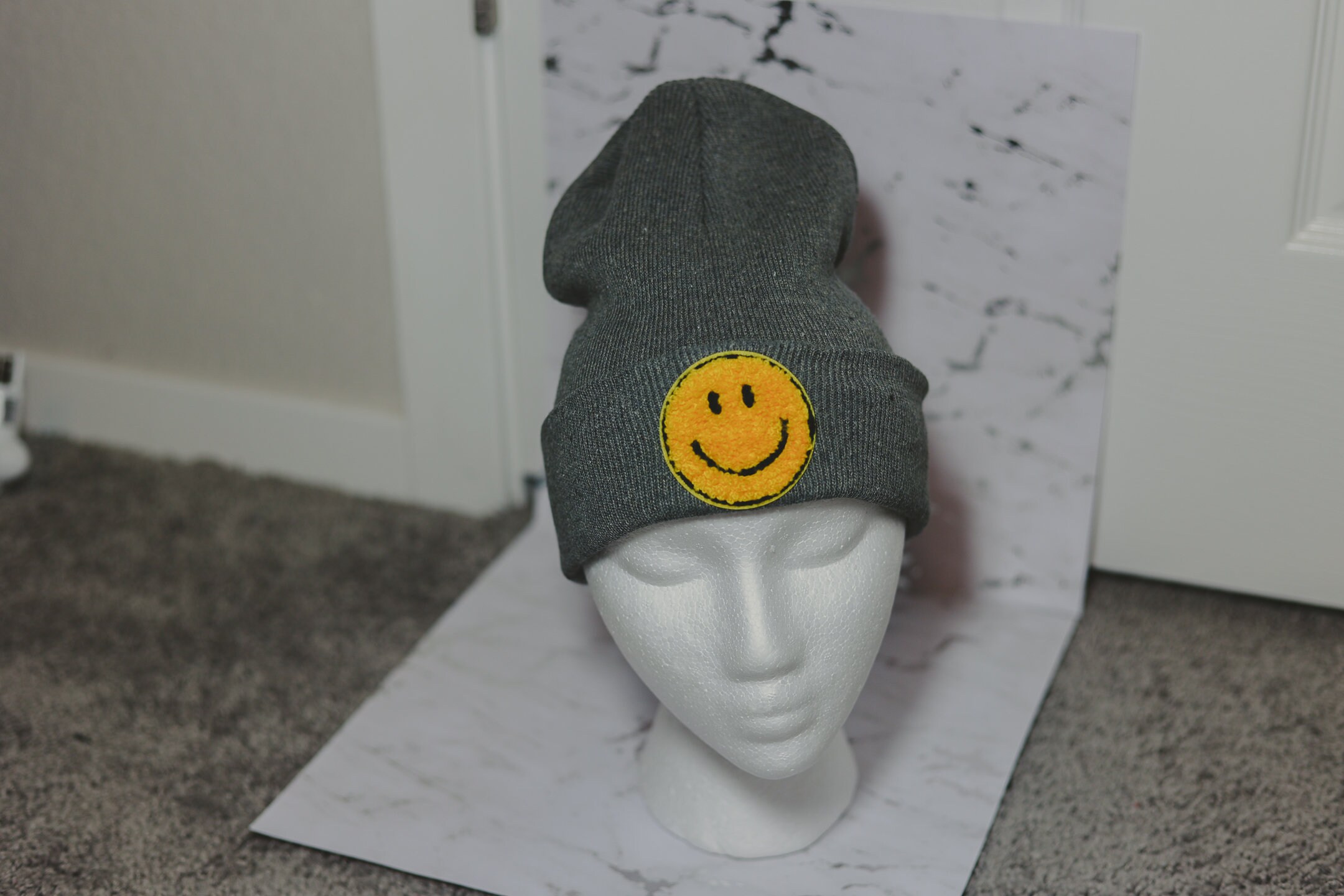 Smiley Face Beanie - Etsy