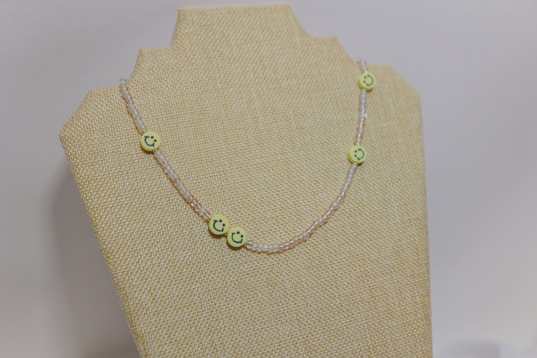 All Smiles Clear Smiley Face Necklace - Etsy