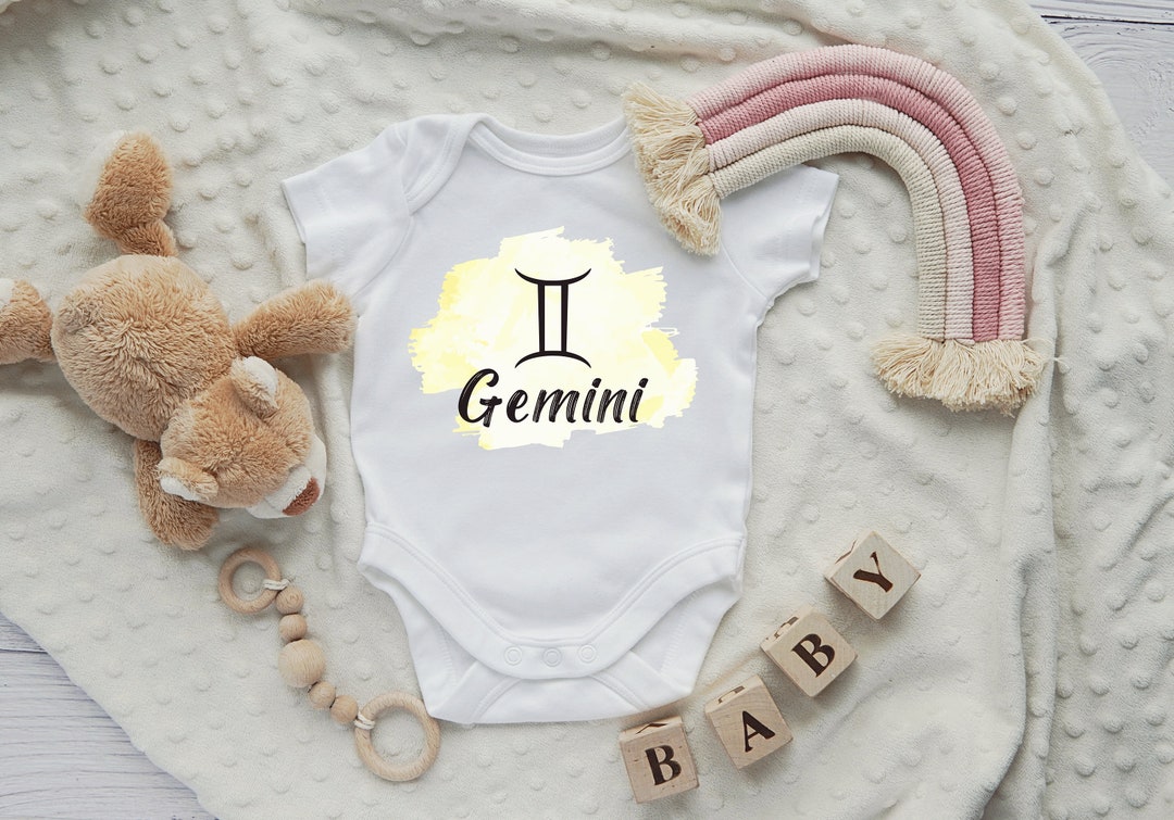 Zodiac Sign Onesie® Yellow Gemini Onesie® Baby Zodiac Sign Design - Etsy