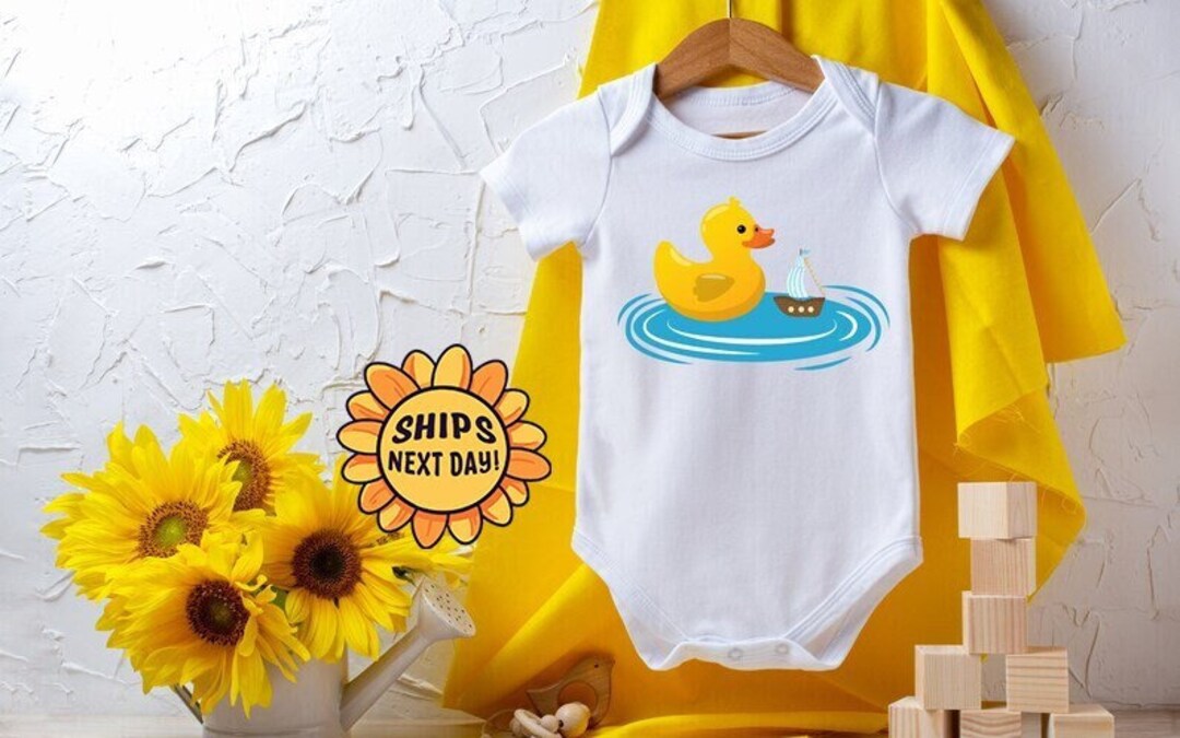 Rubber Ducky Onesie® Floating Duck & Toy Ship Graphic Onesie® Toy ...