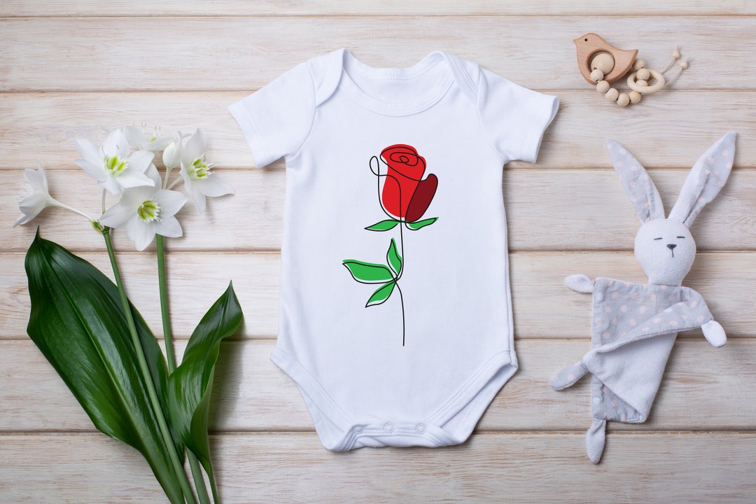 Red Rose Onesie® Cute Drawing Onesie® Red Rose, Baby Clothes, Cute Baby ...
