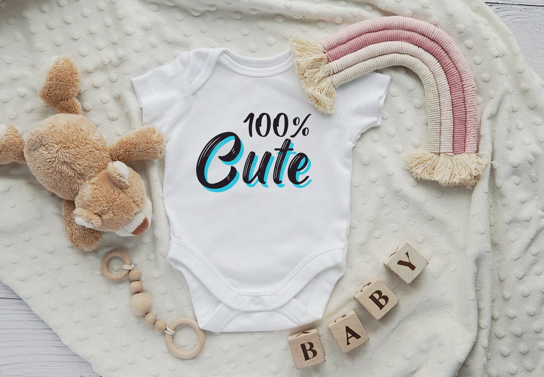 100% Cute Onesie® Cute Blue Text Design Onesie® - Etsy