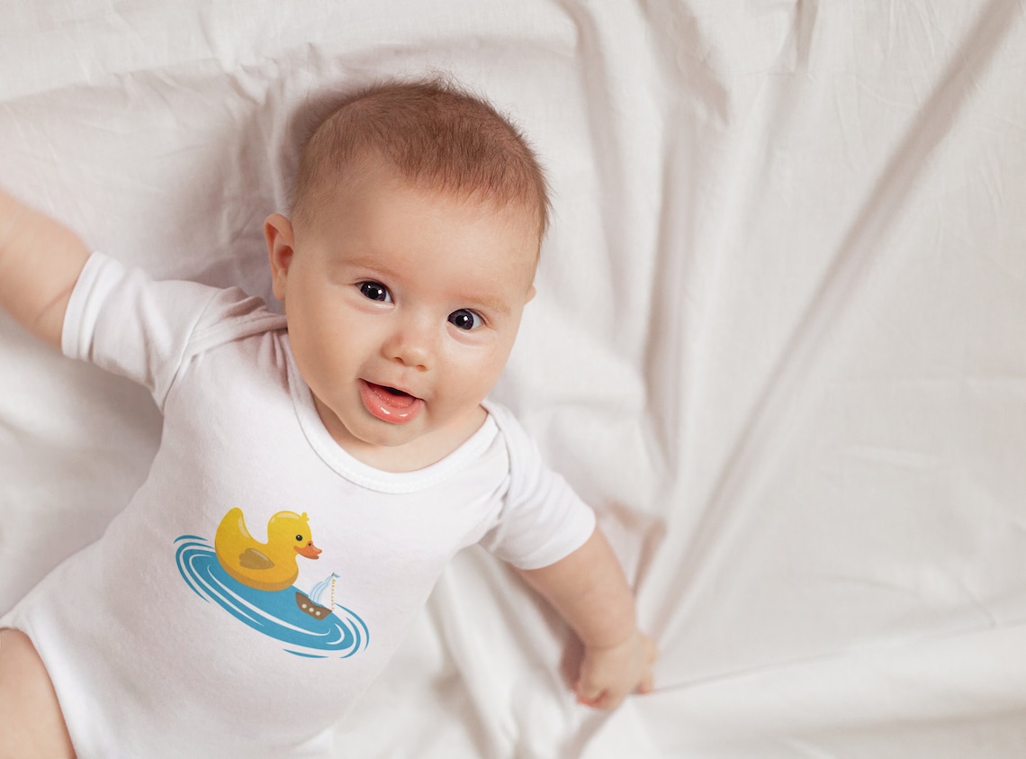Rubber Ducky Onesie® Floating Duck & Toy Ship Graphic Onesie® Toy ...