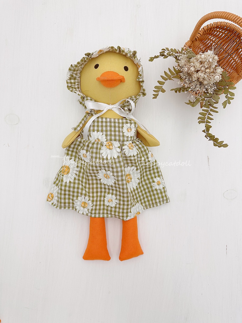 Easter Baby First Doll - Handmade Yellow Duck With Beautiful Dress ...