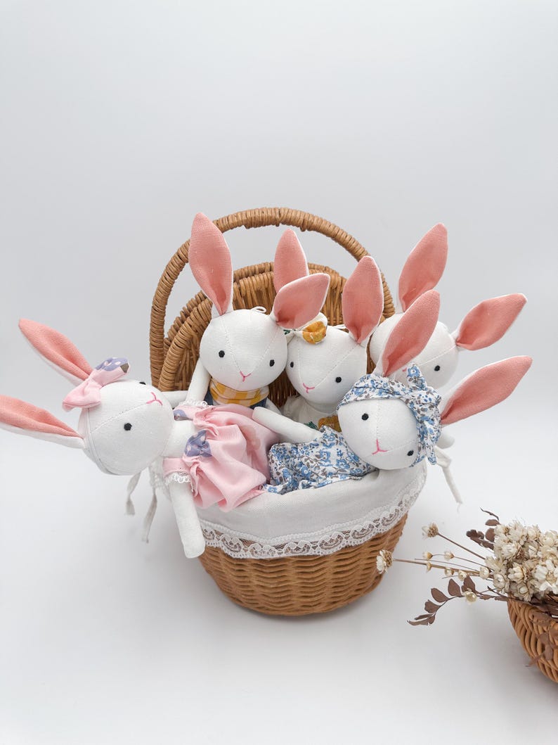 Easter Handmade Pocket Bunny Dolls Mini Rabbit Stuffed Animals Easter ...