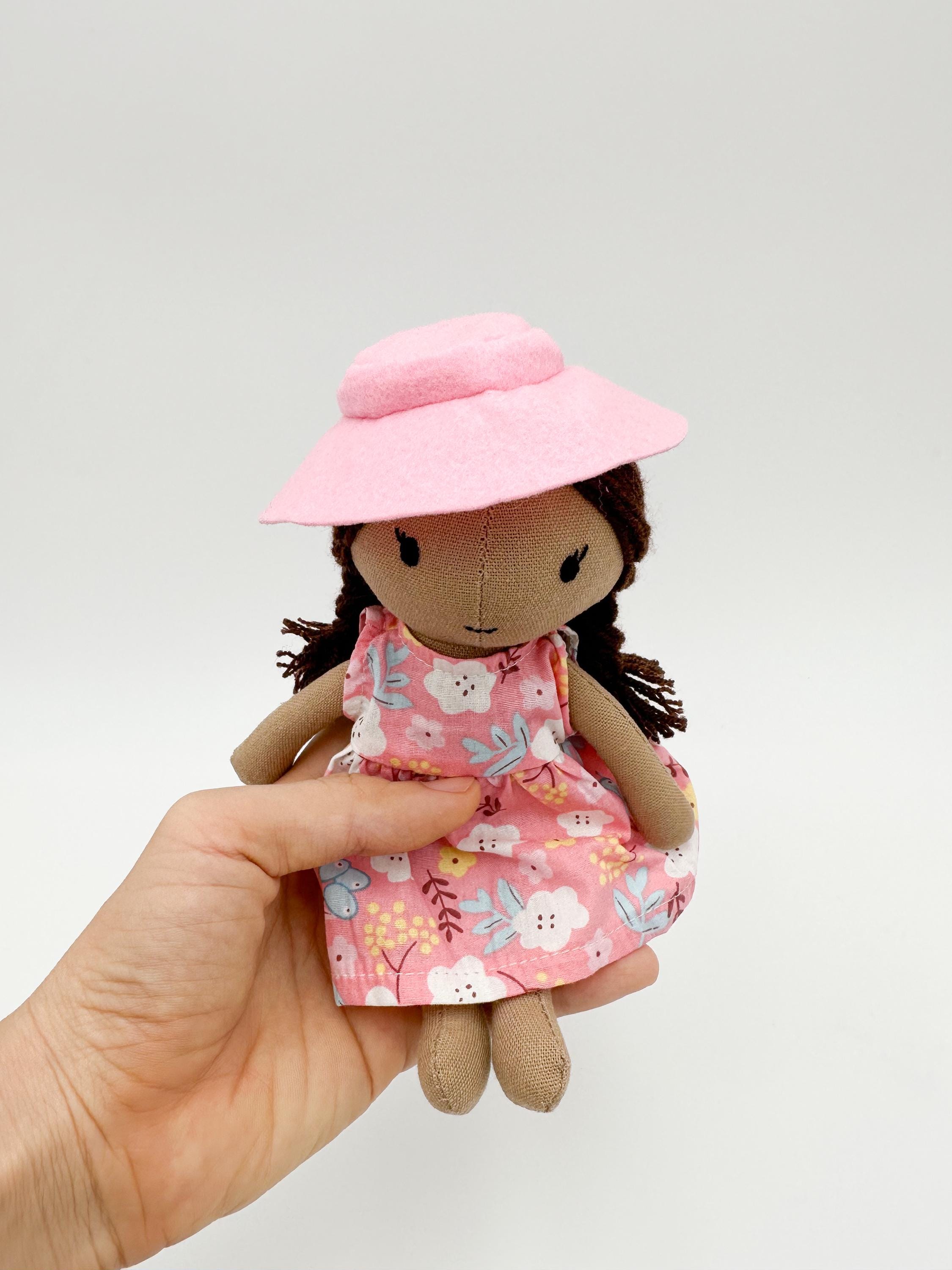 Handmade Mini Rag Doll With Removable Clothes and Hat, Handcrafted ...