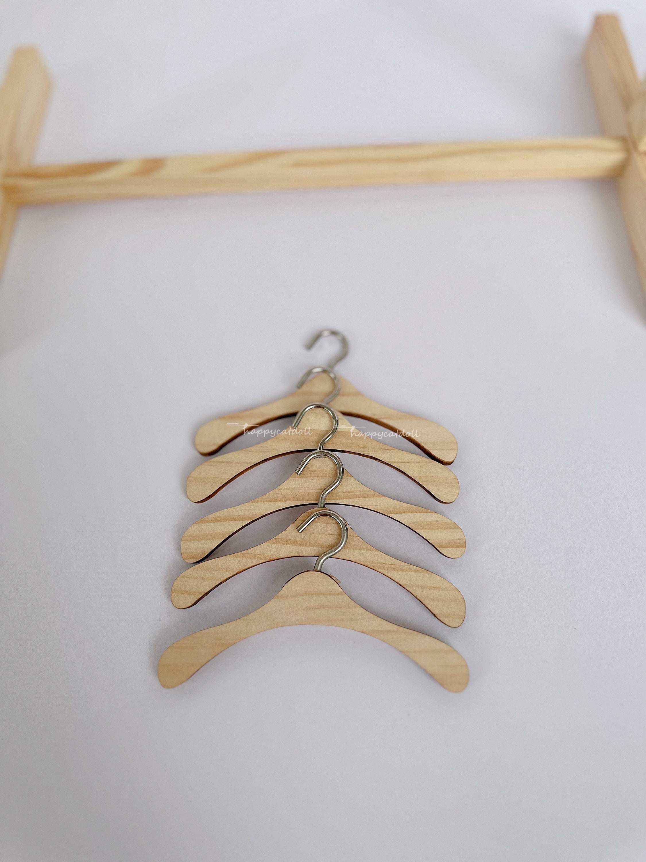 Wooden Doll Clothes Rack and Hangers - Safe Toys for Children- Creative ...