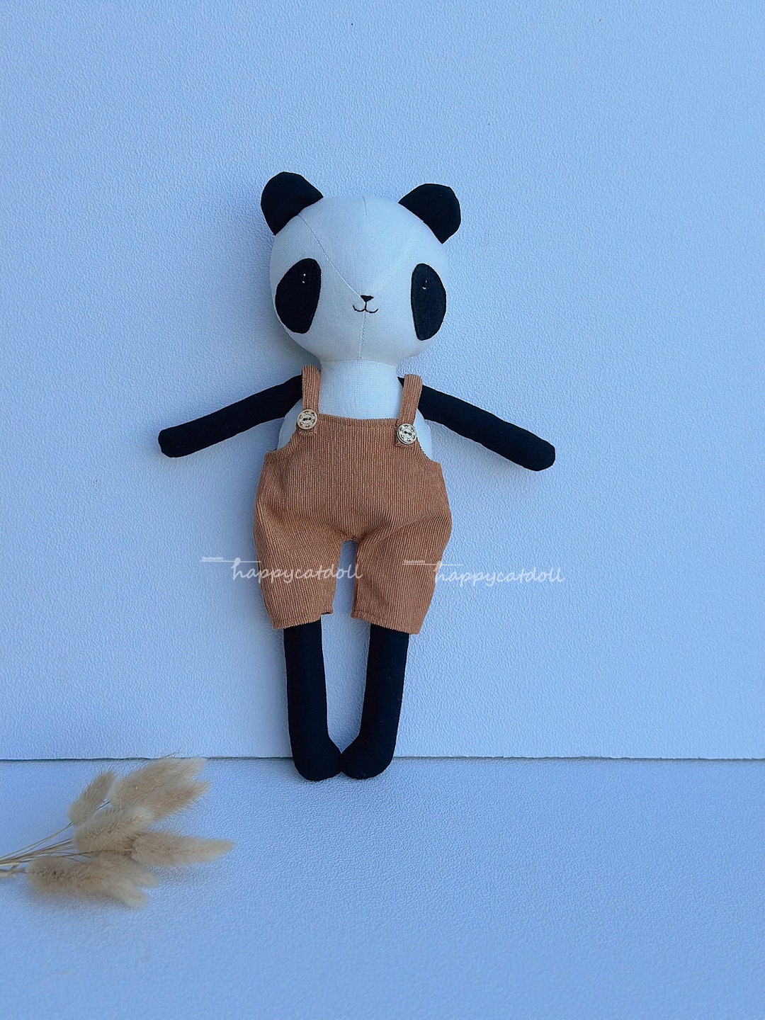 Handmade Panda Doll With Overalls Gift for Christmas Easter Birthday ...