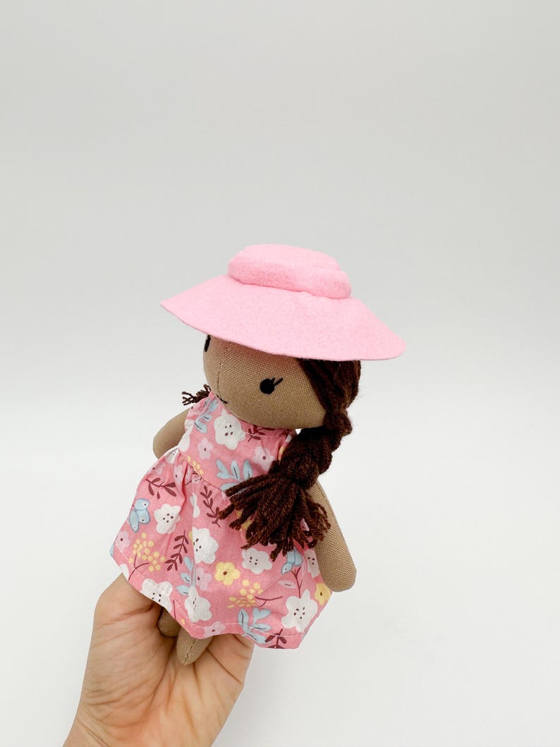 Handmade Mini Rag Doll With Removable Clothes and Hat, Handcrafted ...