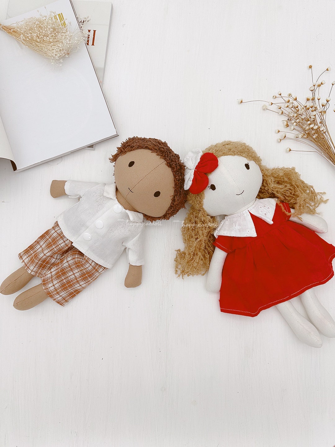 Handmade Linen Human Doll, Handcrafted Couple Dolls, Valentines Gifts ...