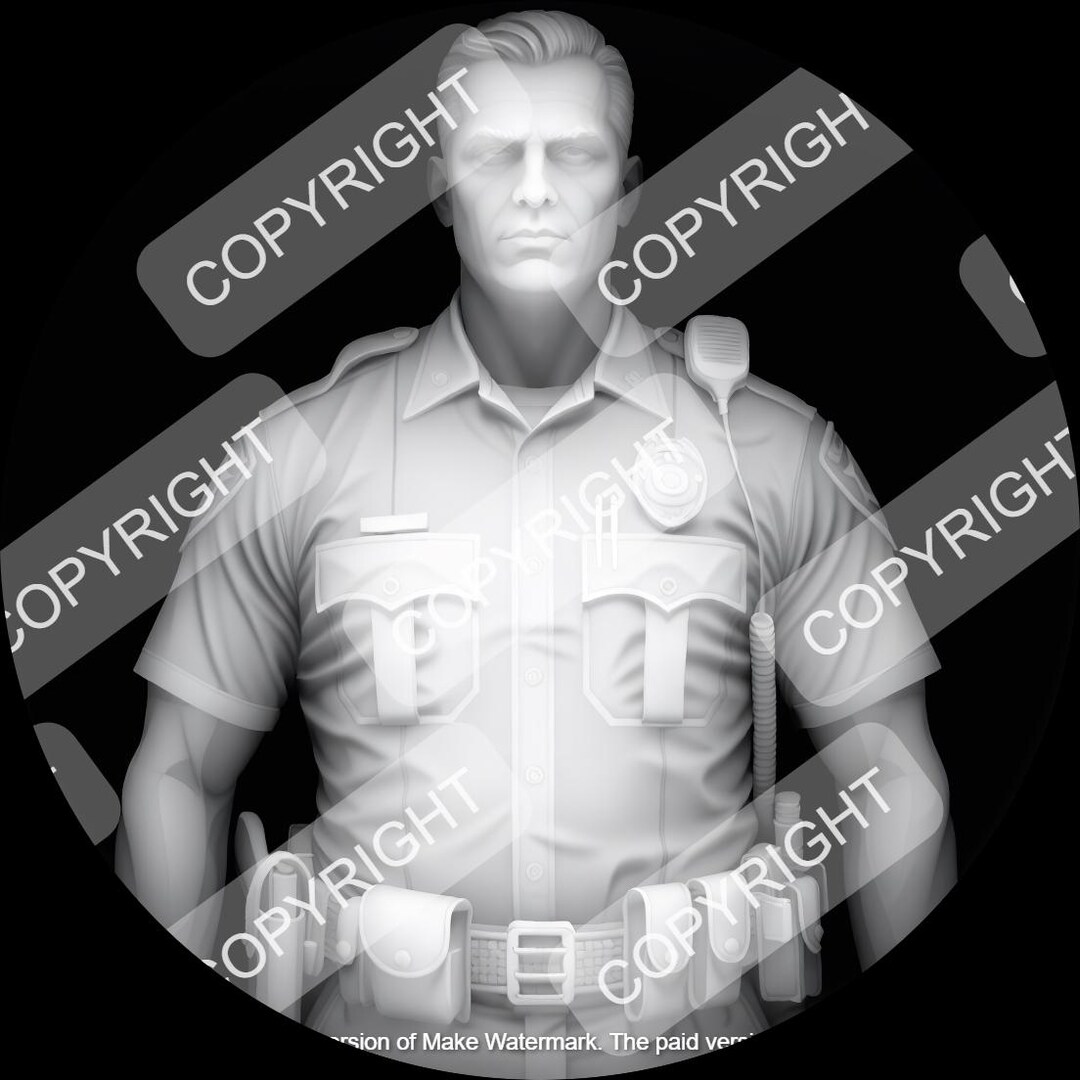 Policeman 1 (depth Map for Laser Engraving) - Etsy