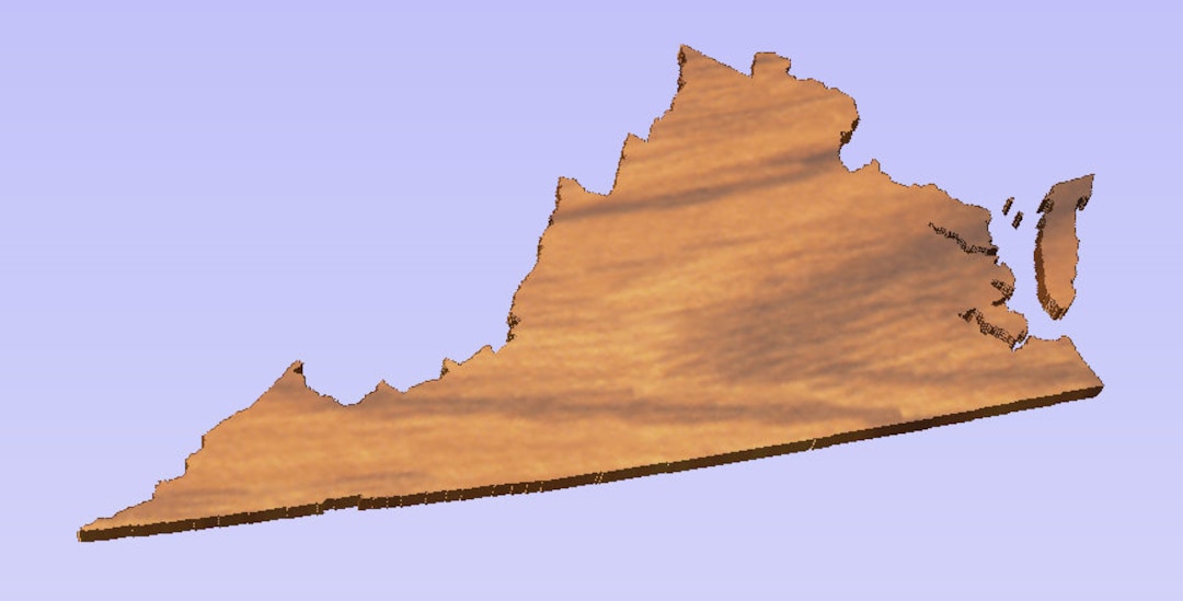 Virginia Shaped Cutout (STL File) - Etsy